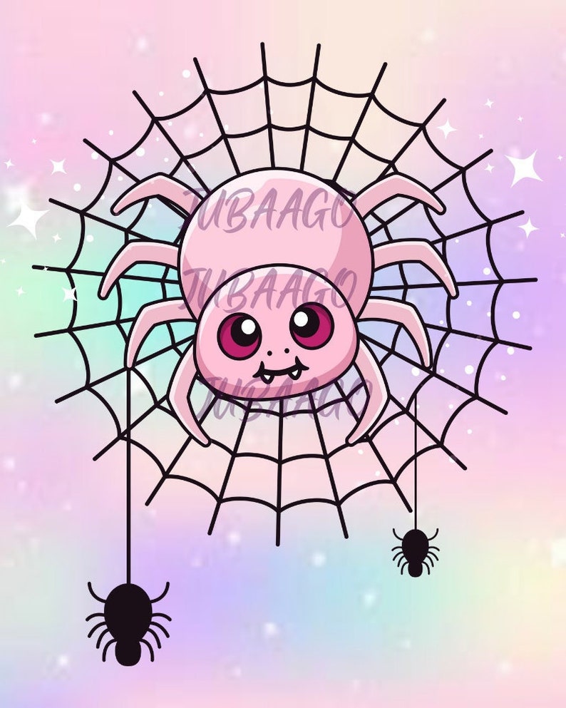 Pastel Goth Clipart, Spider PNG, Creepy Kawaii SVG, Gothic PNG ...