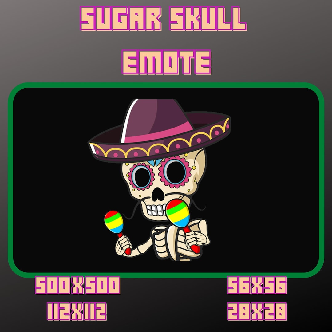 Animated Sugar Skull Emote / Sub Emote / Twitch / Youtube / Discord ...