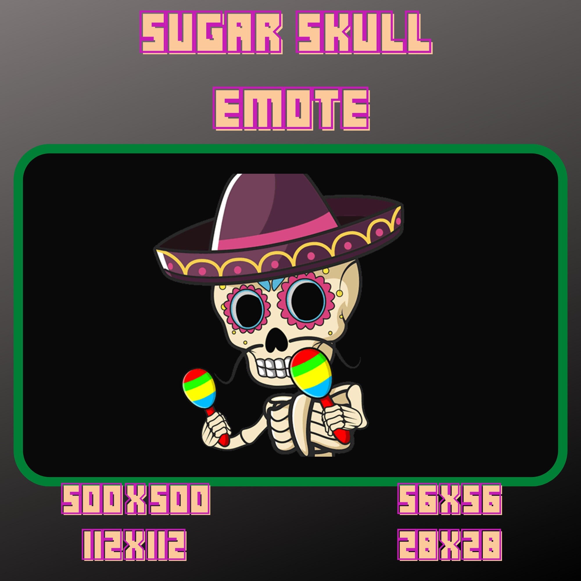 Animated Sugar Skull Emote / Sub Emote / Twitch / Youtube / Discord ...