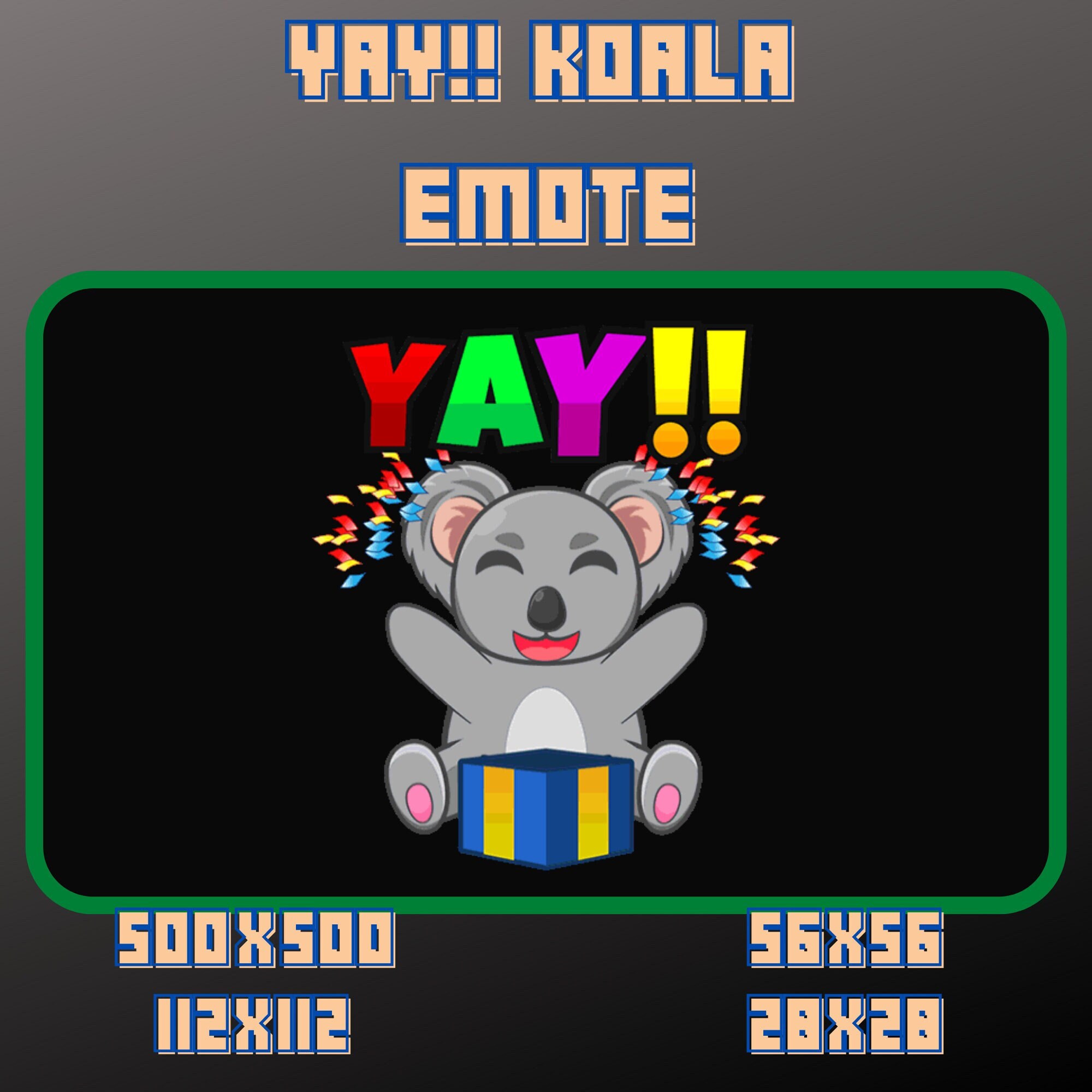 Animated Yay!! Koala Emote / Sub Emote / Twitch / Youtube / Discord ...