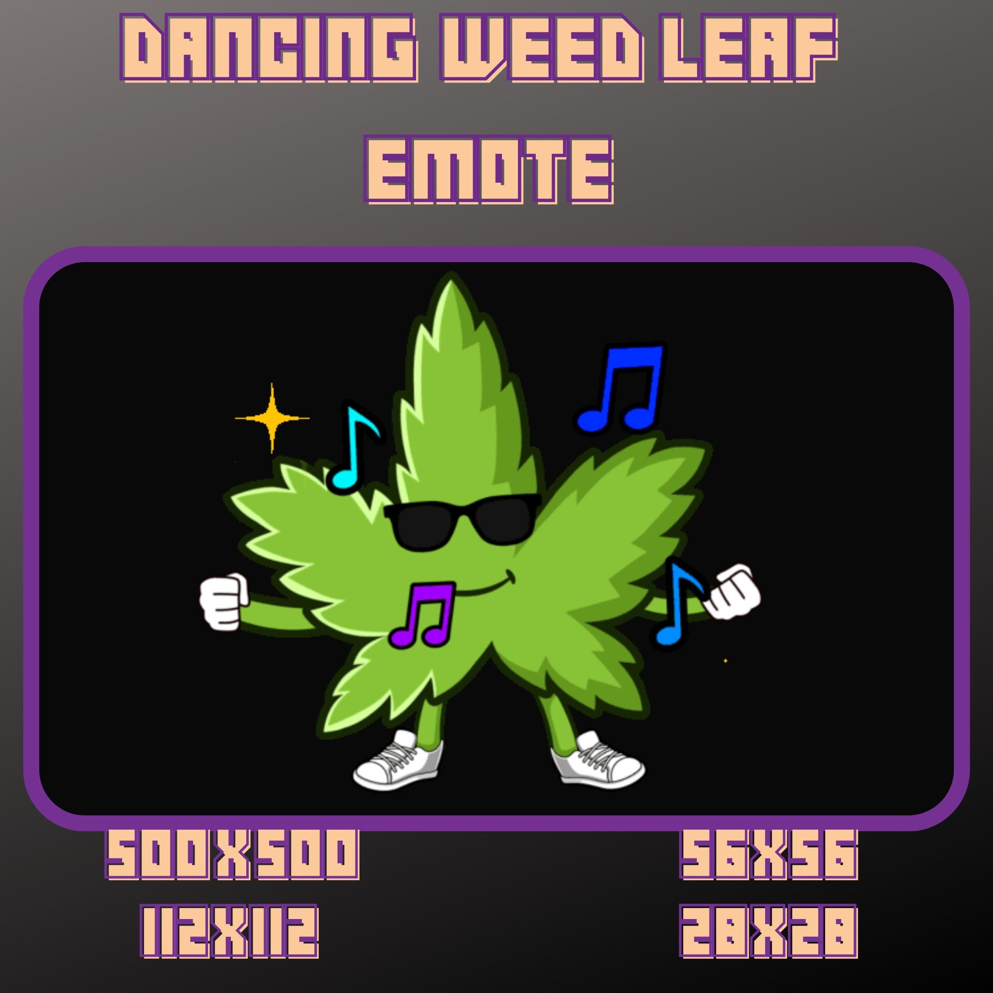 Dancing Weed Leaf Emote / Sub Emote / Twitch / Youtube / Discord ...