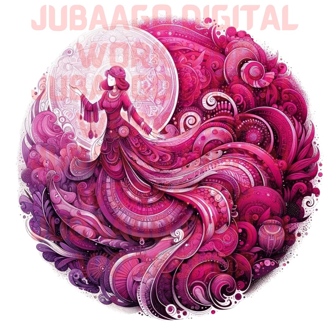 Royal Pink Abstract Art Faceless Princess Illustration, Digital Files ...