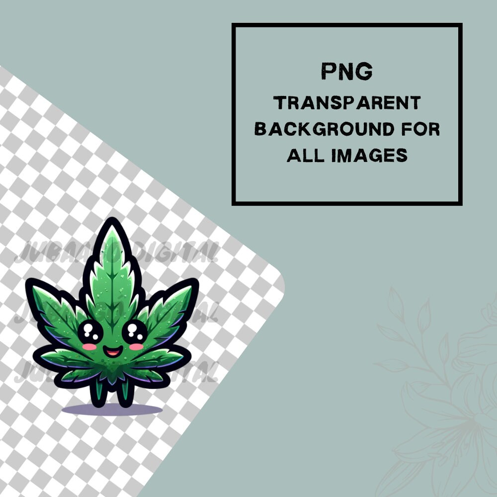 Kawaii Stoner PNG/SVG Bundle, Chibi Weed Png, 420 Marijuana Bud Sublimation Designs, Cute Pot ...