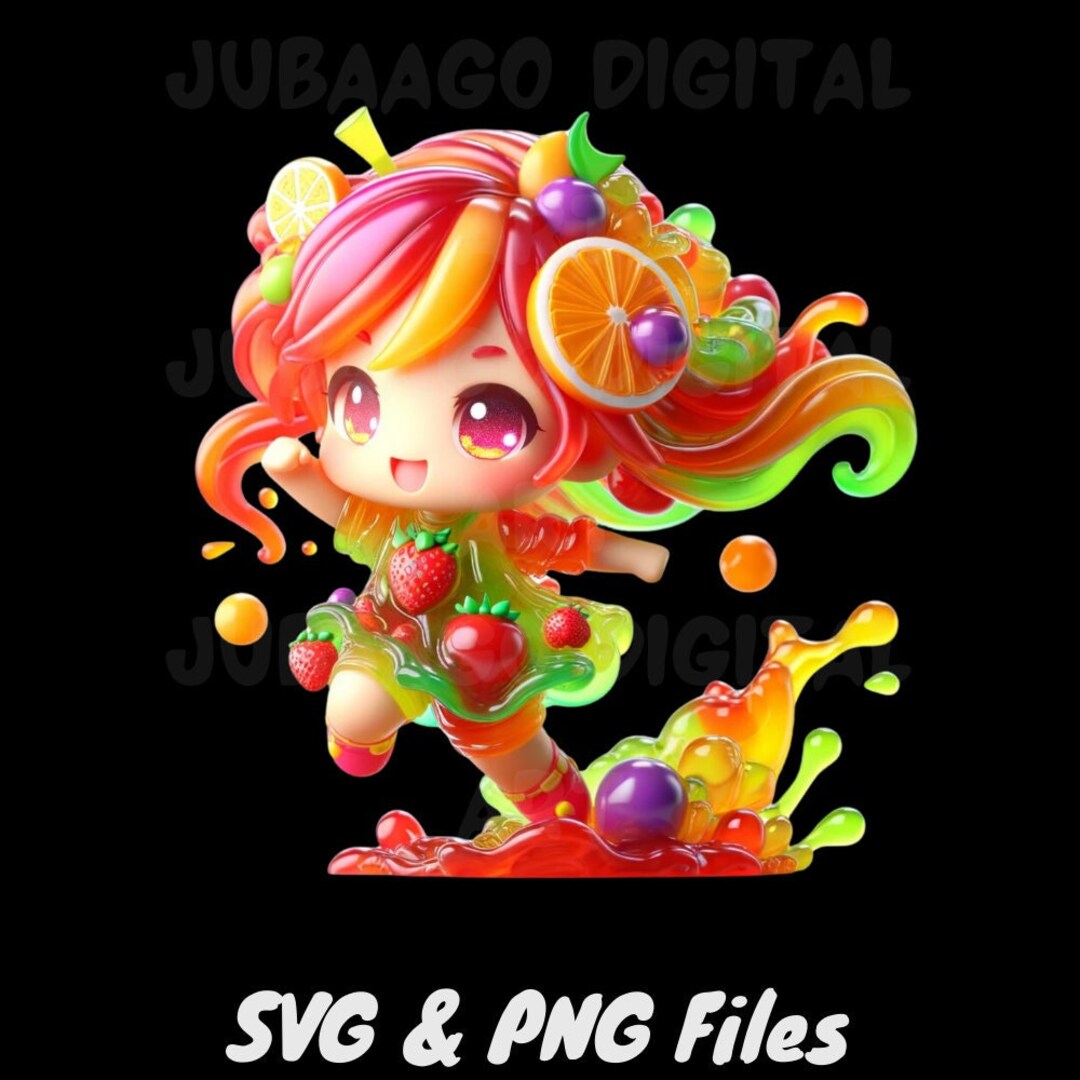 Kawaii/chibi Fruit Girl SVG/PNG / Designs / Graphics / Illustration ...