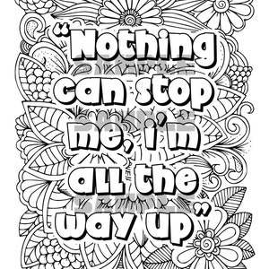 11 Popular Quotes, Flower Coloring Pages, Adult Digital Art, Printable ...