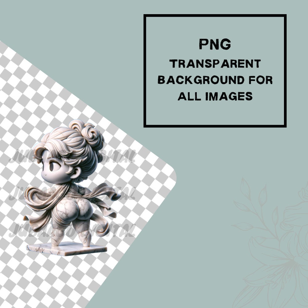Chibi/kawaii Big Booty Statue Girl | Digital Art | Cute and Playful SVG ...