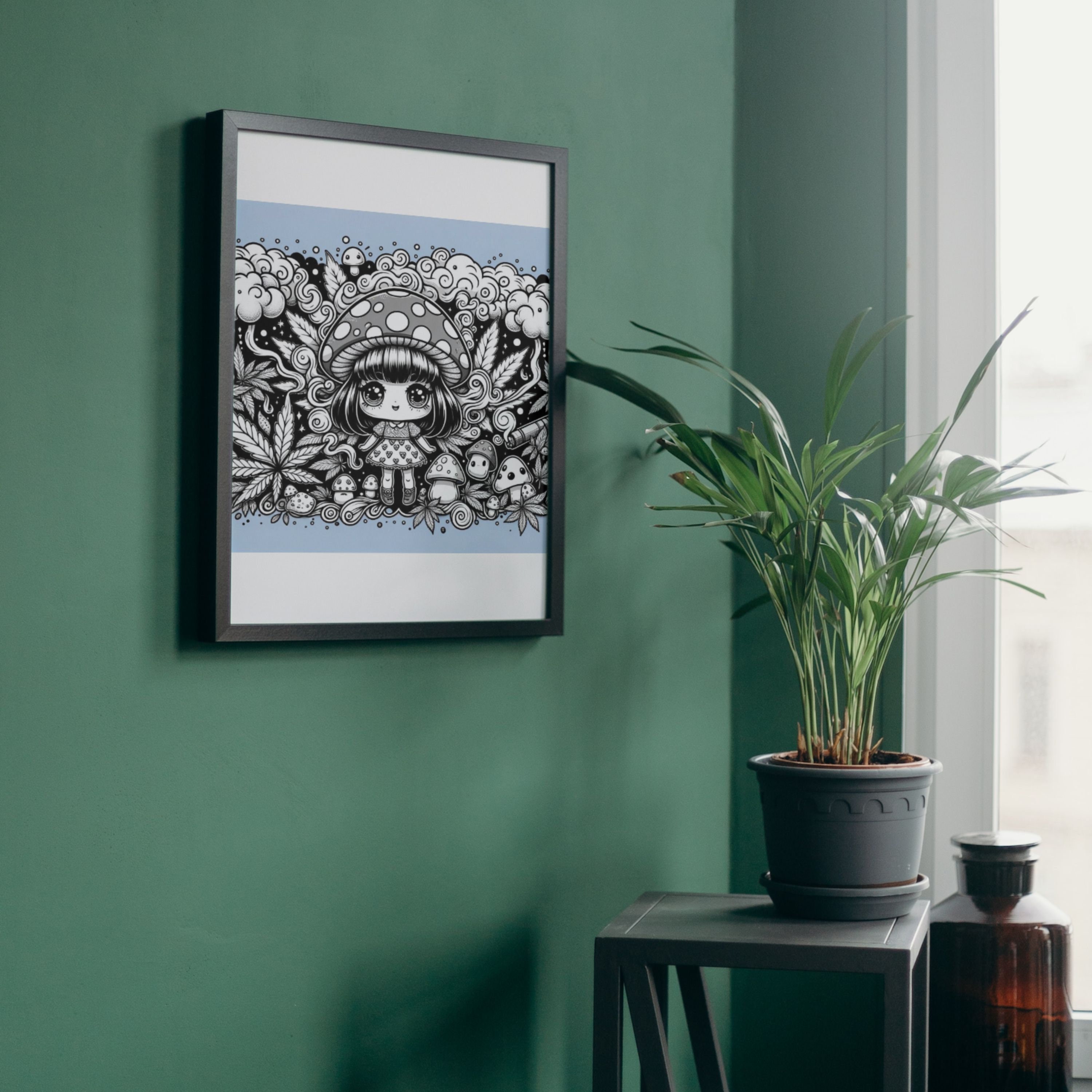 Cute Psychedelic Doodle Art, Marijuana Leaf Illustration, Cannabis ...