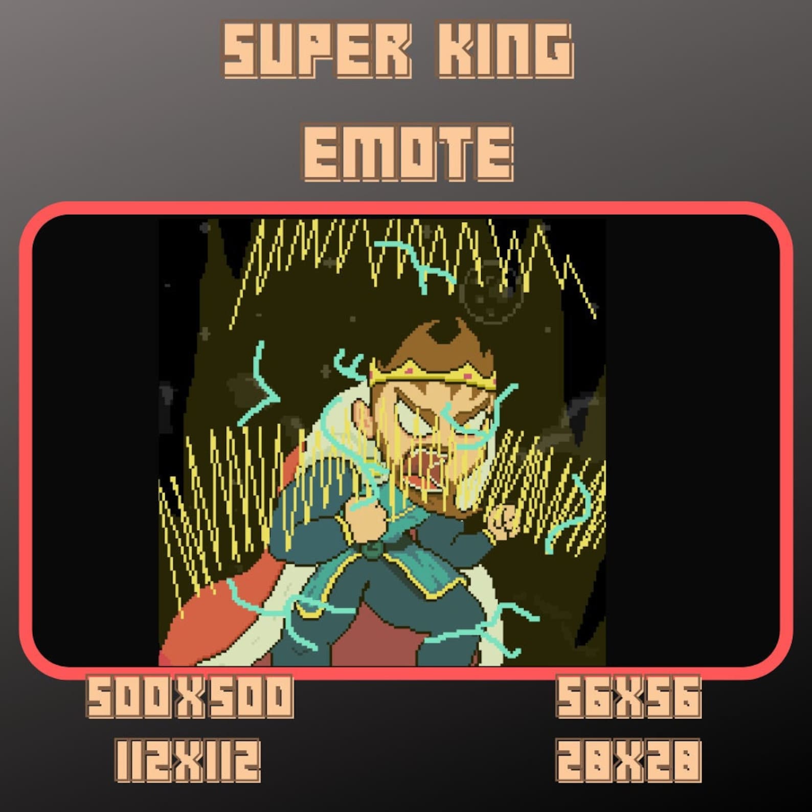 Animated Pixel King Emote / Sub Emote / Twitch / Youtube / Discord ...