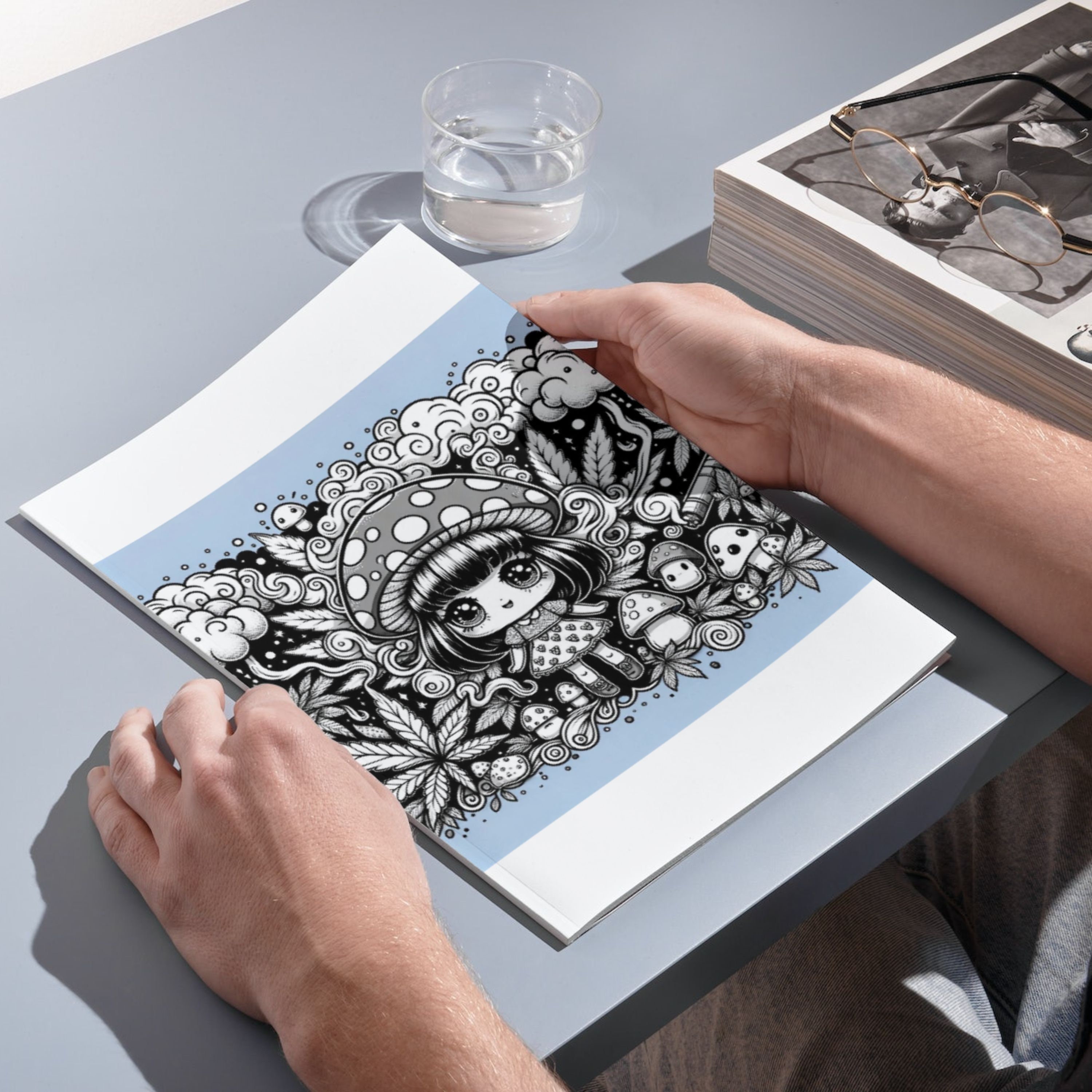 Cute Psychedelic Doodle Art, Marijuana Leaf Illustration, Cannabis ...