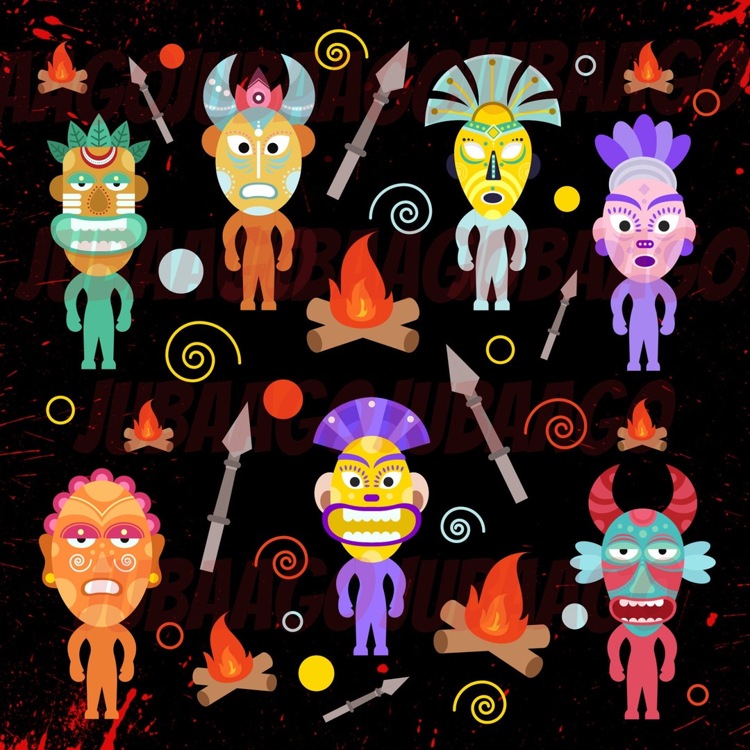 Aztec Tribe PNG, Chibi Clipart, Kawaii Designs. Mask Images for ...