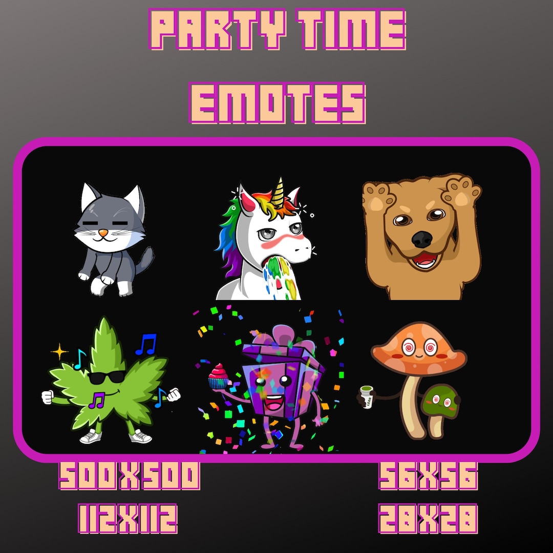 Party Emotes Bundle / Sub Emote / Twitch / Youtube / Discord / Trovo ...
