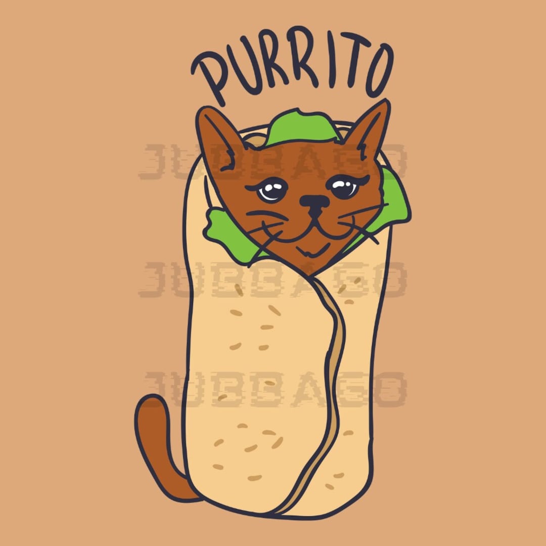 Purrito SVG/PNG / Burrito Designs / Cat Graphics / Burrito Illustration ...
