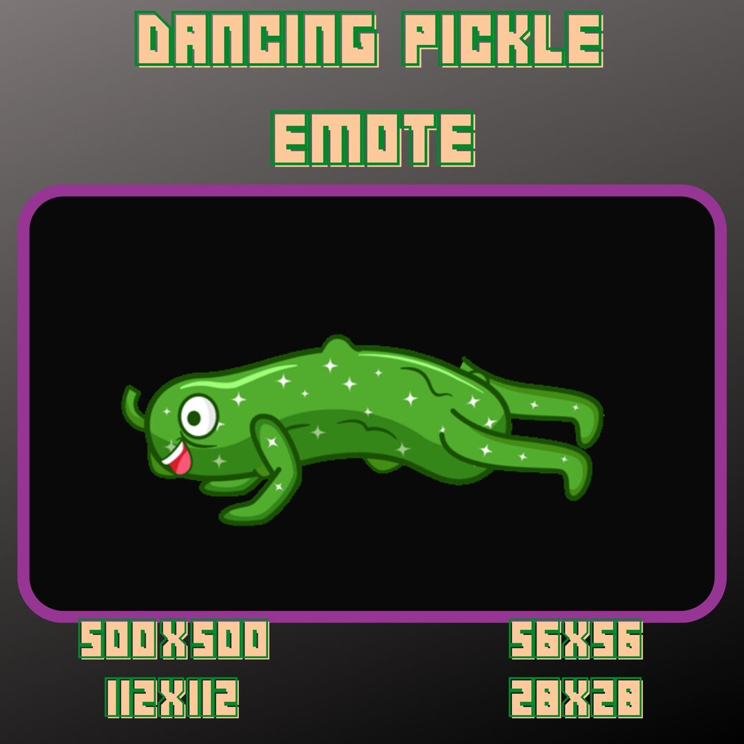 Animated Dancing Pickle Emote, Twitch, Discord, Sub Emote, Gamer, Bit ...