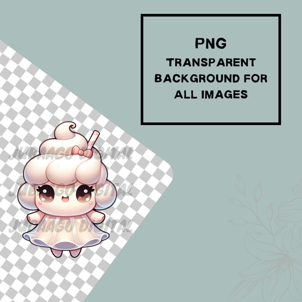 Chibi/kawaii Whipped Cream Girl SVG/PNG / Designs / Graphic ...