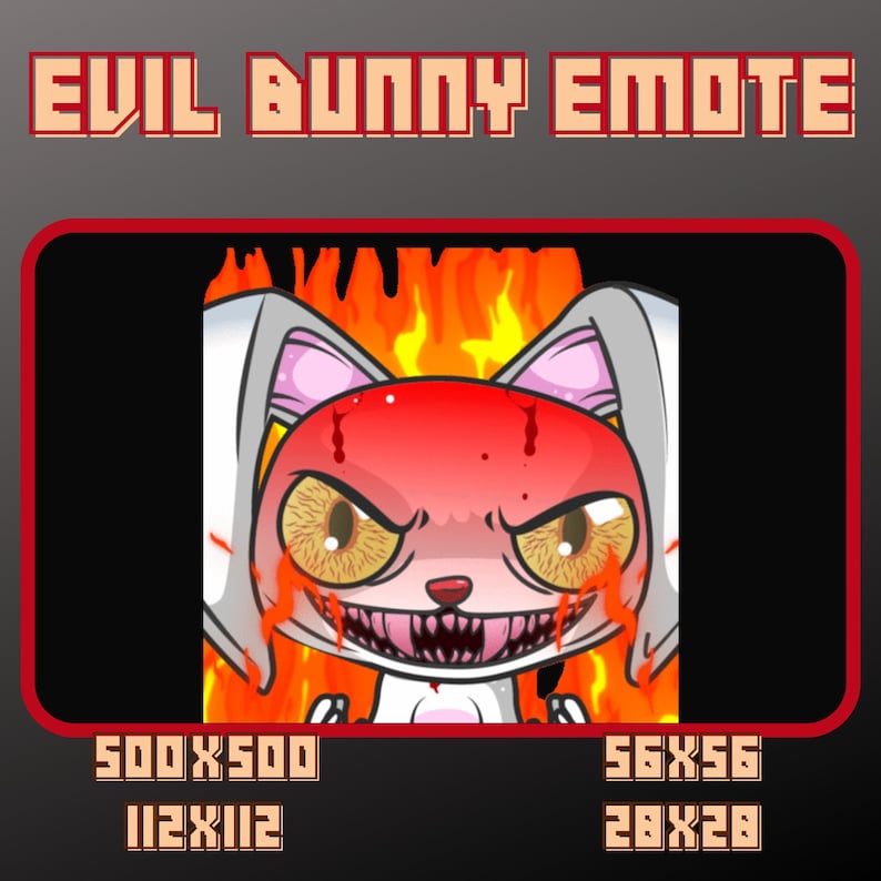 Animated Evil Bunny Emote / Sub Emote / Twitch / Youtube / Discord ...