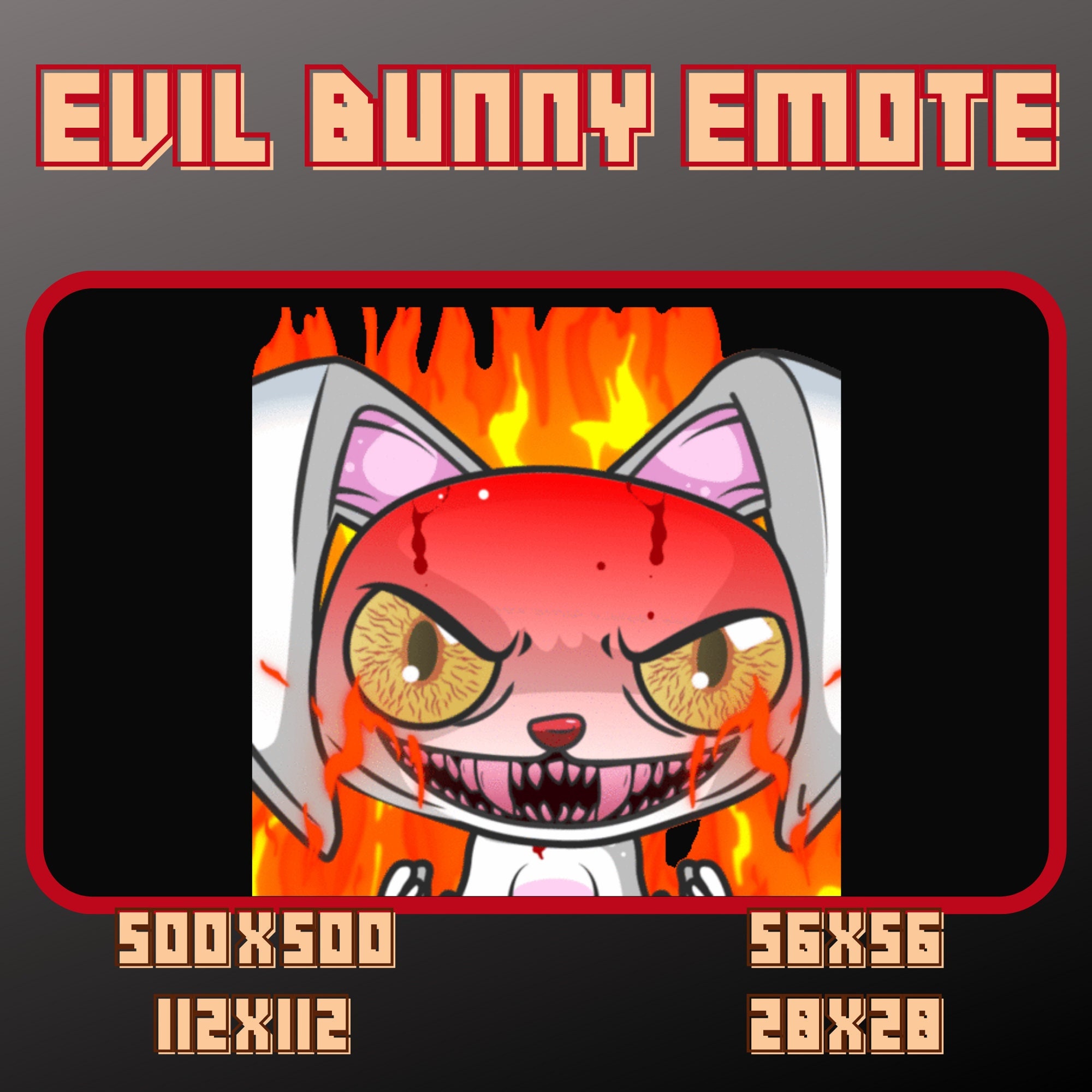 Animated Evil Bunny Emote / Sub Emote / Twitch / Youtube / Discord ...