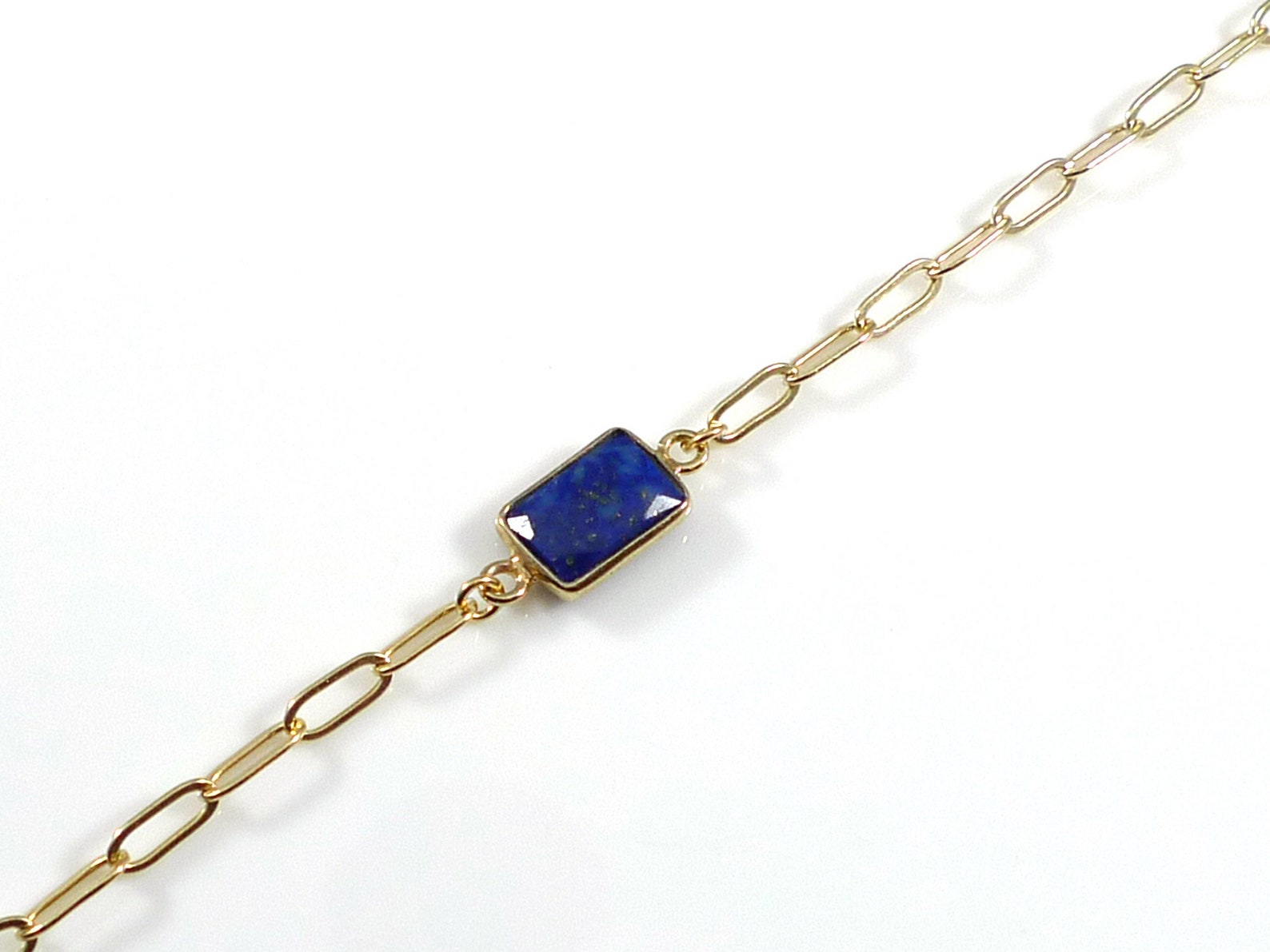 Real Vermeil Lapis Lazuli Gemstone Bracelet / Vermeil Lapis Gemstone ...