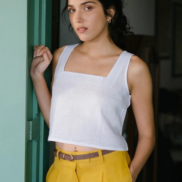 Linen Crop Top - Etsy