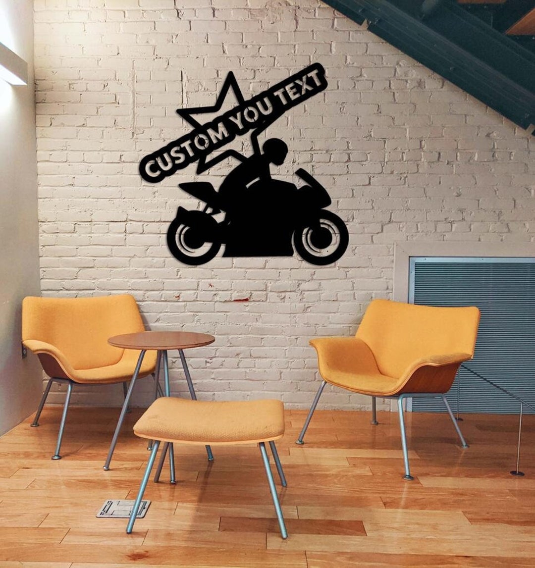 Custom Motorcycle Sign Harley Davidson Metal Wall Art Motorcycle Metal