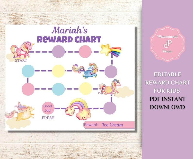 Editable Reward Chart Reward Chart Template Printable | Etsy