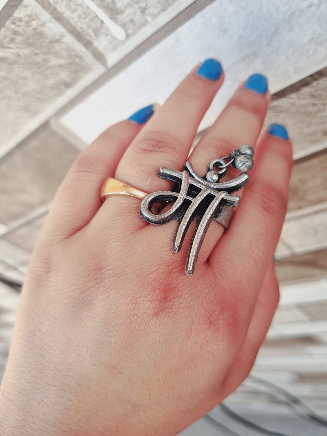 4 Indian Women Finger Ring, Indian Ethnic Oxidized Ring, Maa Ring, Doli ...