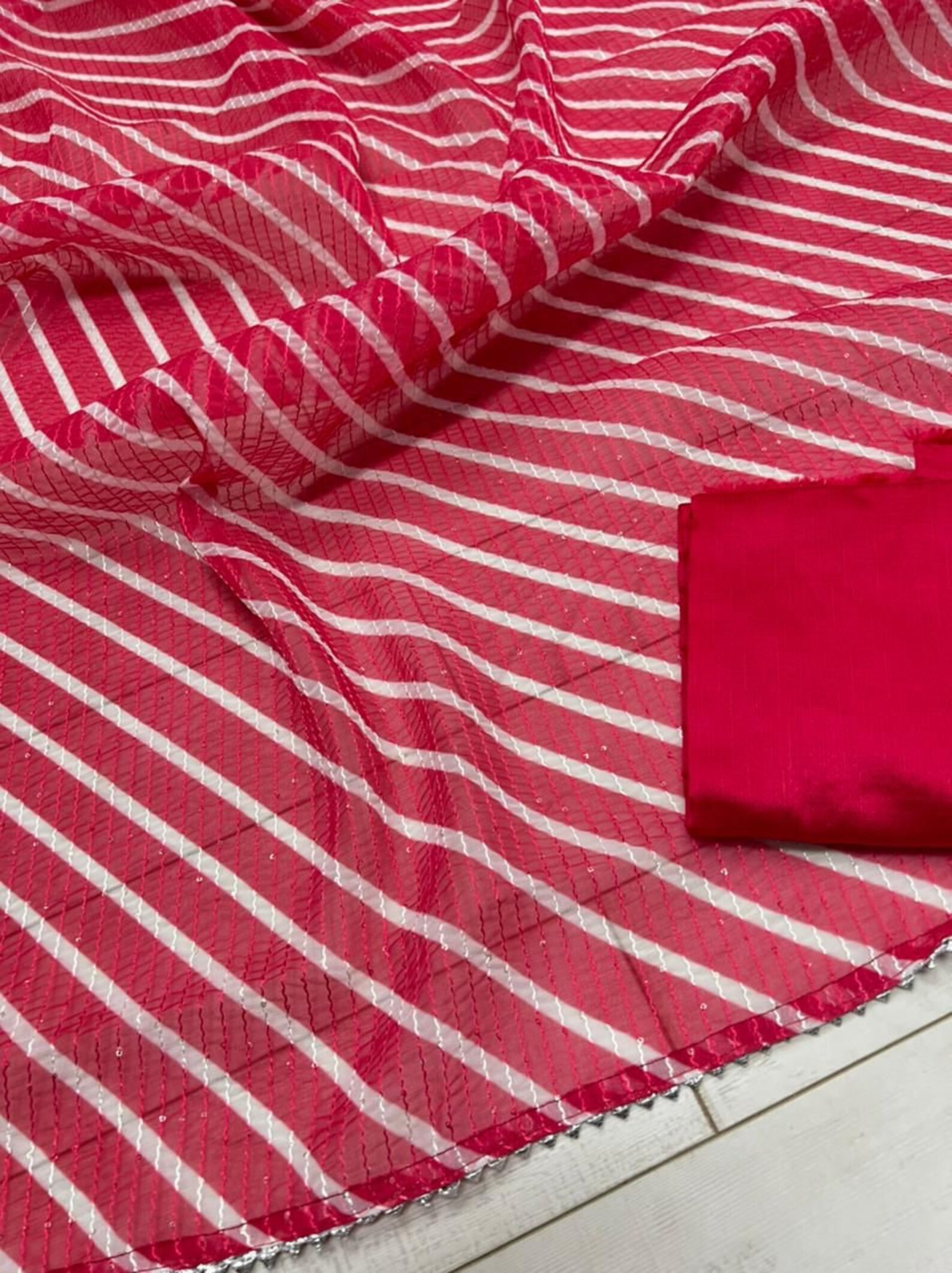 Jaipuri Leheriya Georgette Rainbow Saree All Over Bright | Etsy