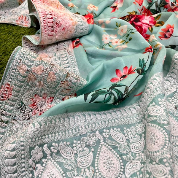 Floral Print Sarees - Etsy