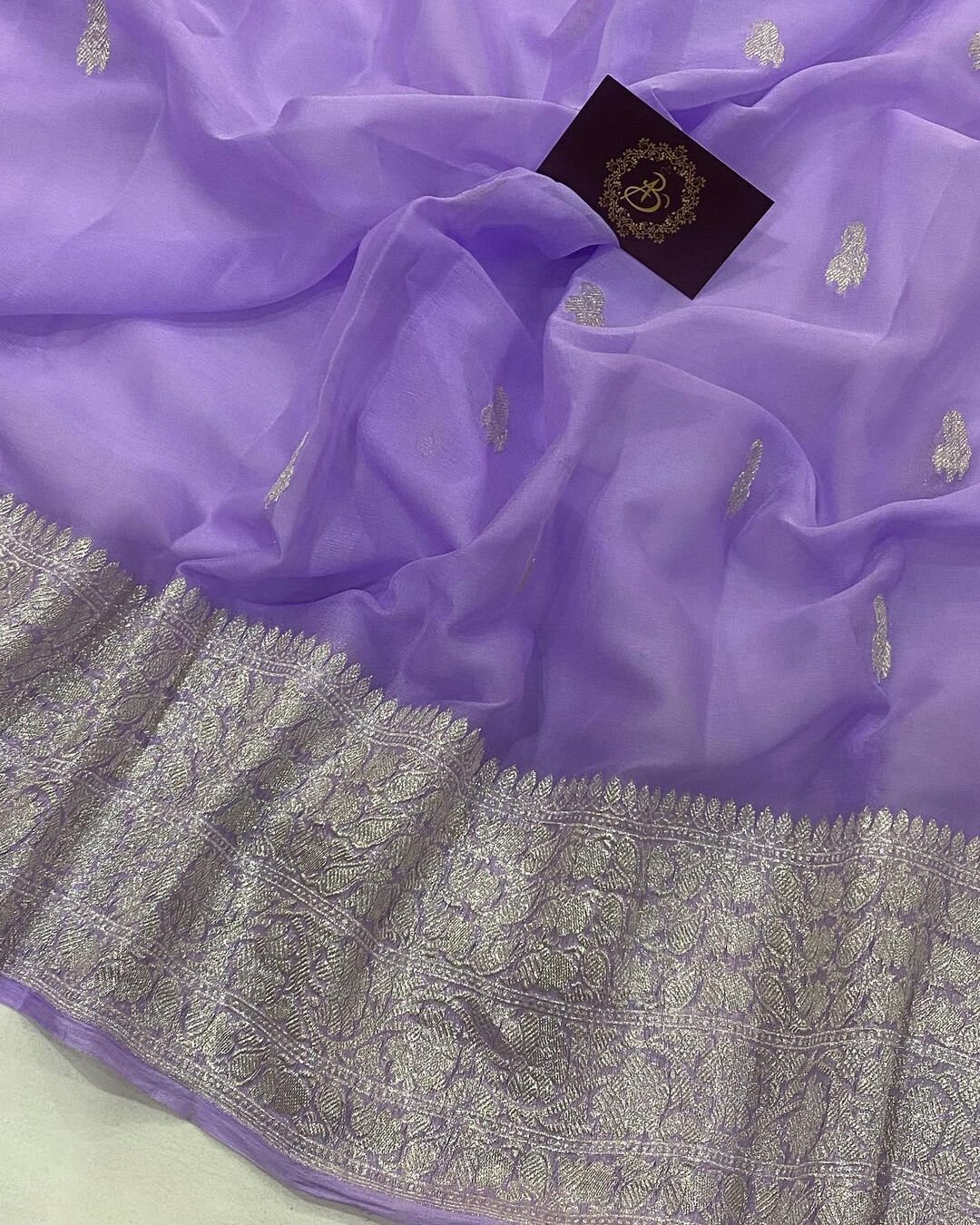 Pure Chiffon Saree, Banarasi Water Zari Work, Gift for Her - Etsy