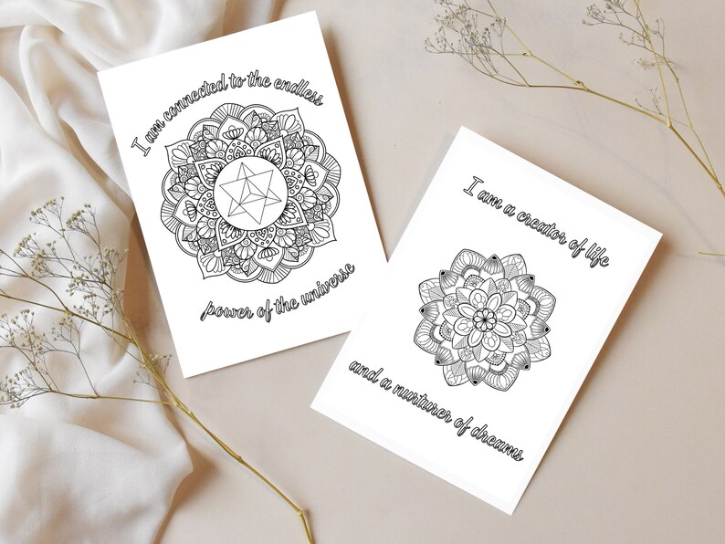 5 Mandala Coloring Pages - Instant Download With Positive Womb ...