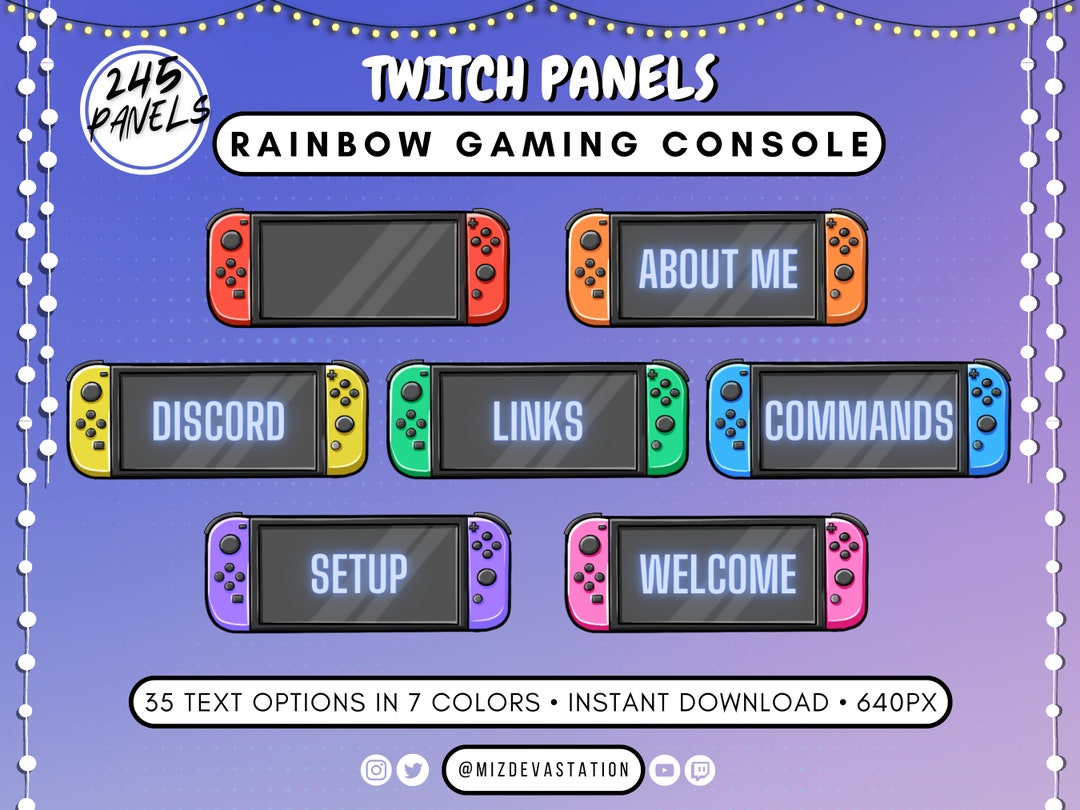 Gaming Panels | Rainbow Mega Pack for Handheld Console Twitch Panels ...