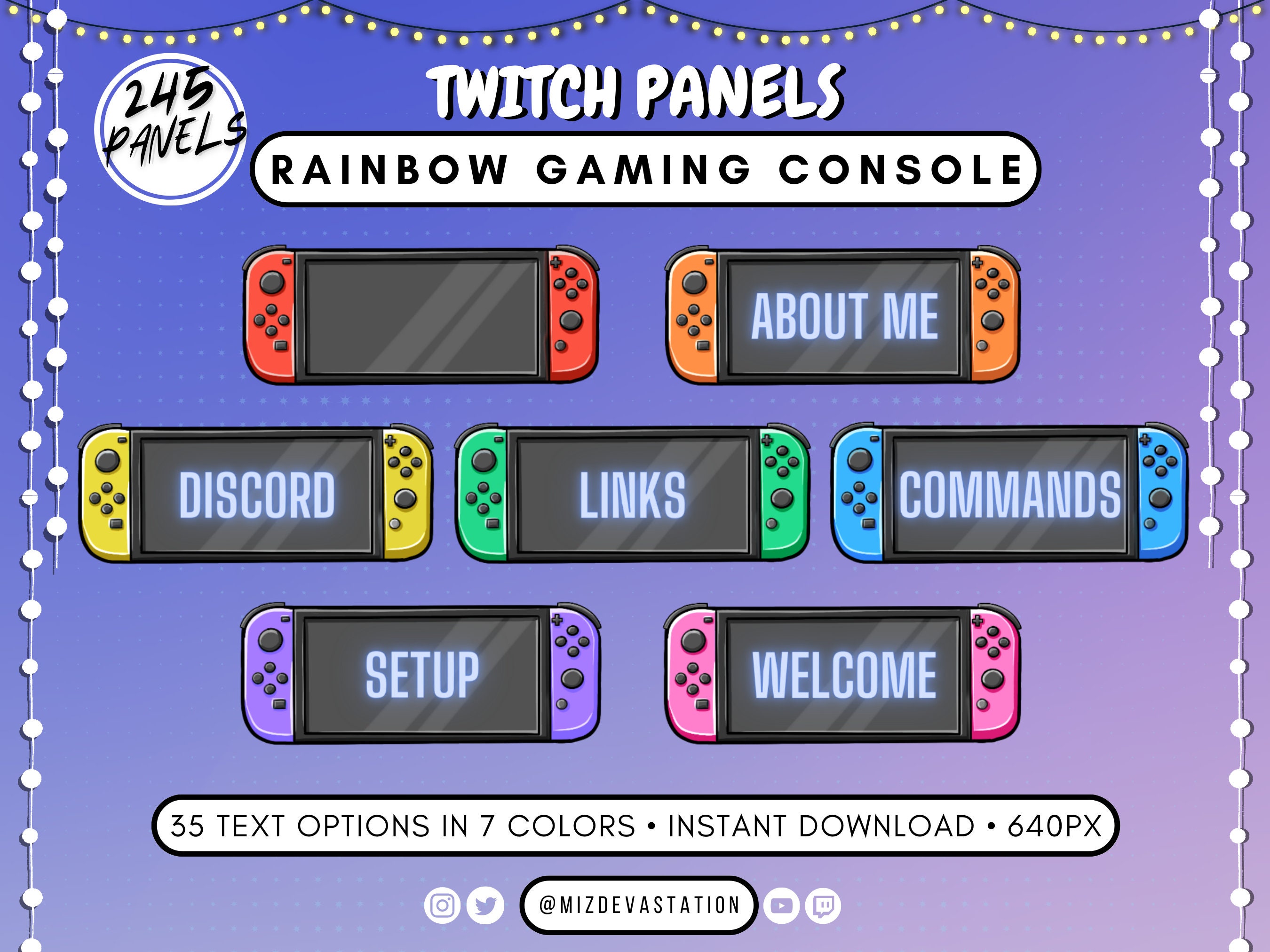 Gaming Panels | Rainbow Mega Pack for Handheld Console Twitch Panels ...