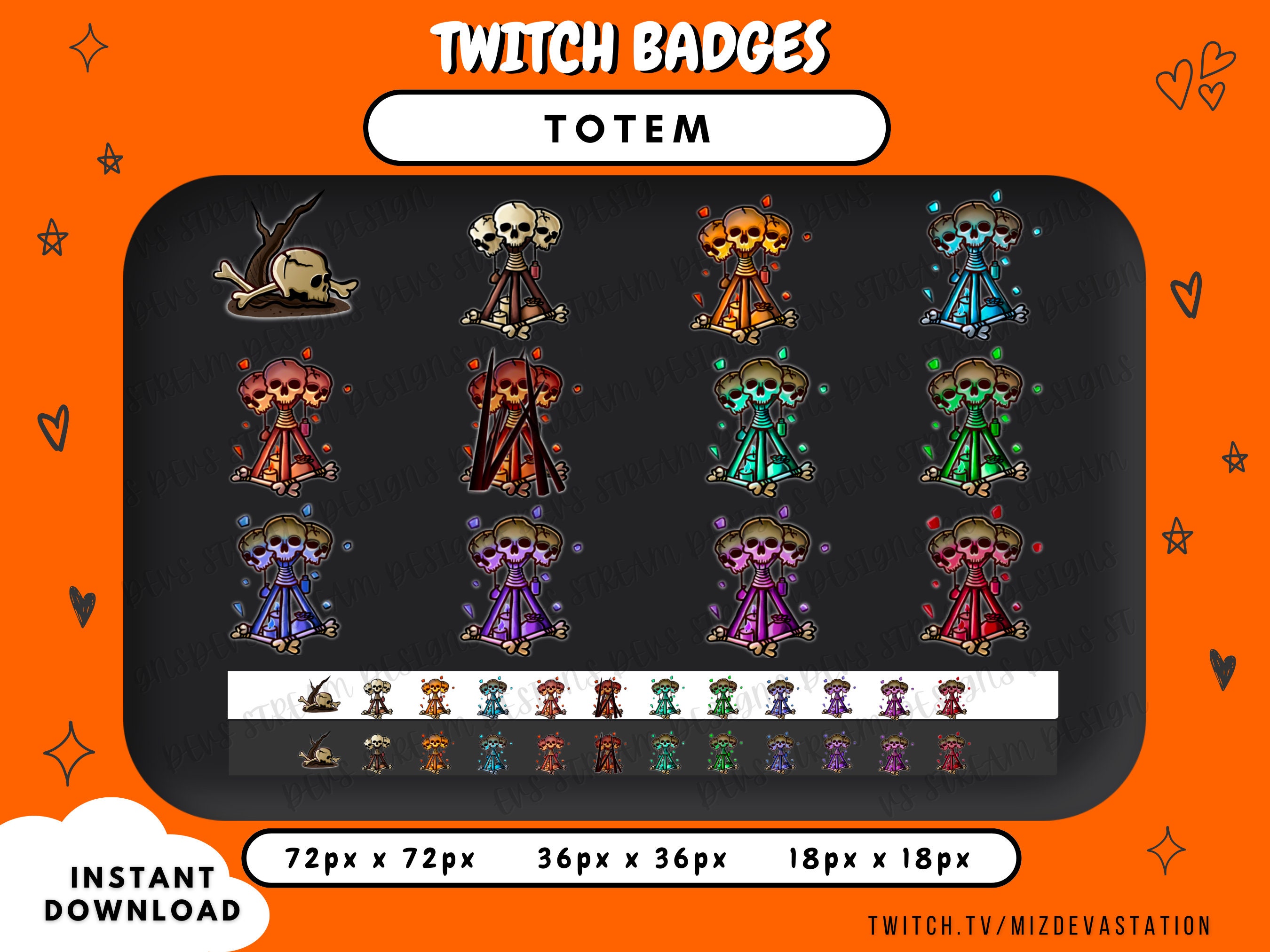 DBD Totem Twitch Subscriber & Bit Badges | Sub and Cheer | KICK Badges ...