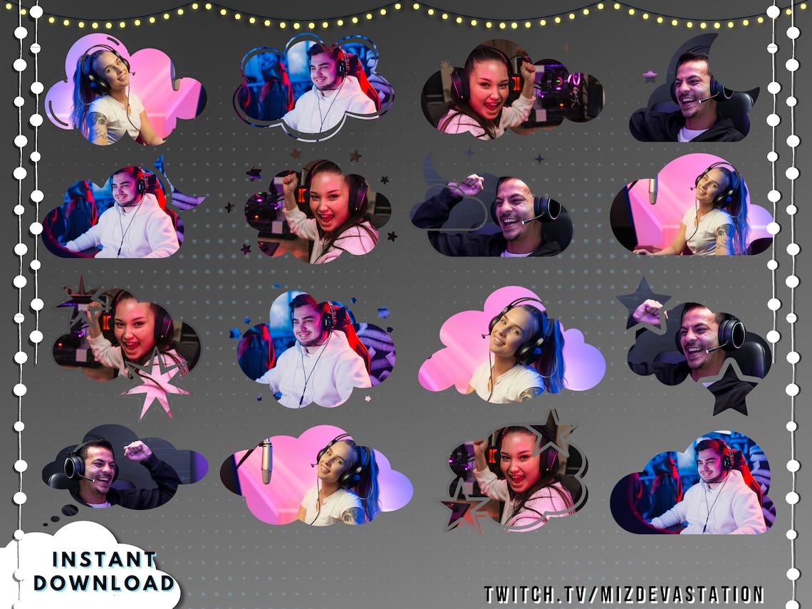 Cloud Shape Webcam Mask Bundle | 20 STYLES | Made for Streamers | OBS ...