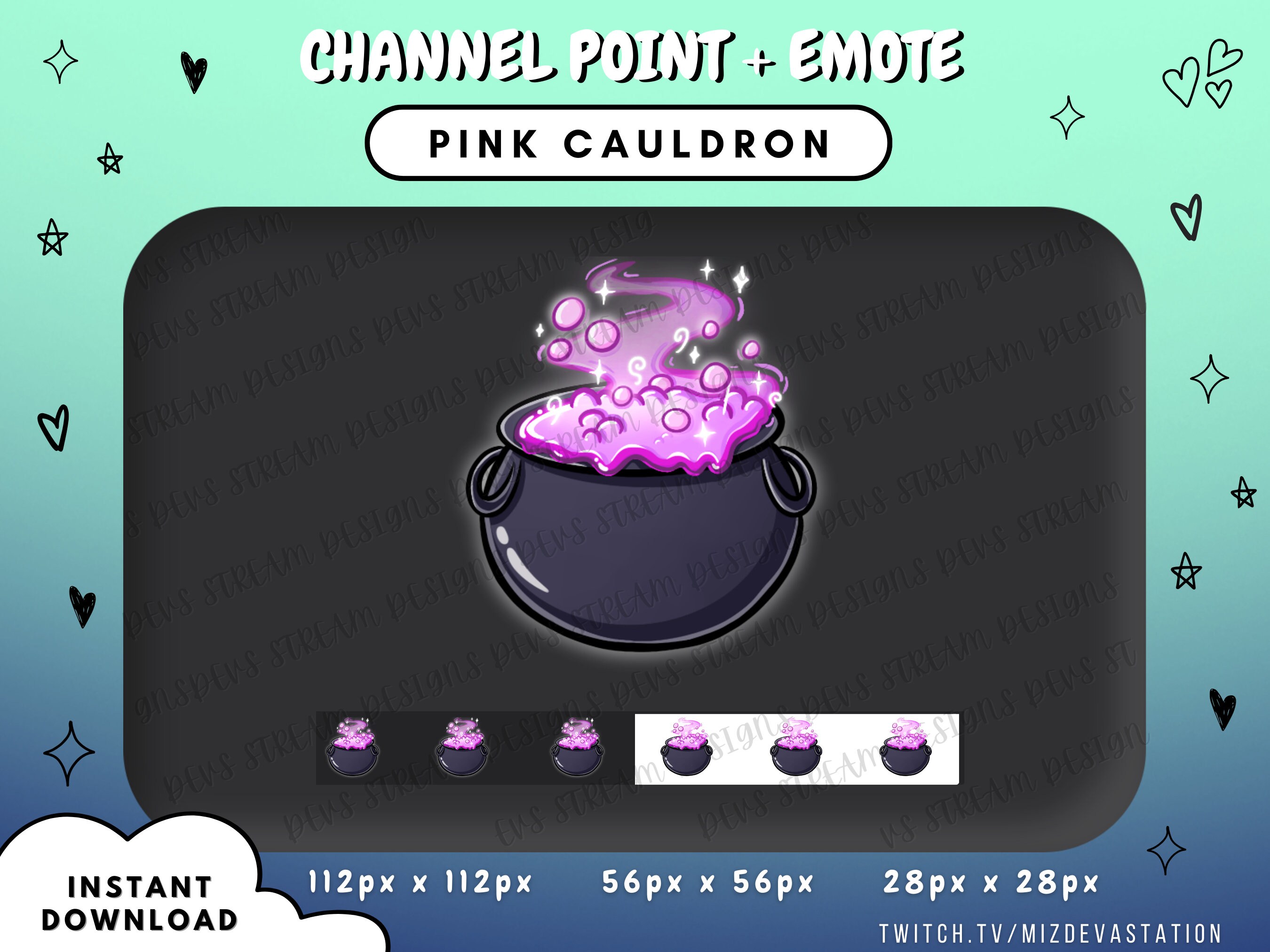Pink Witch Cauldron Channel Point | DND Emote | KICK | Twitch | Discord ...