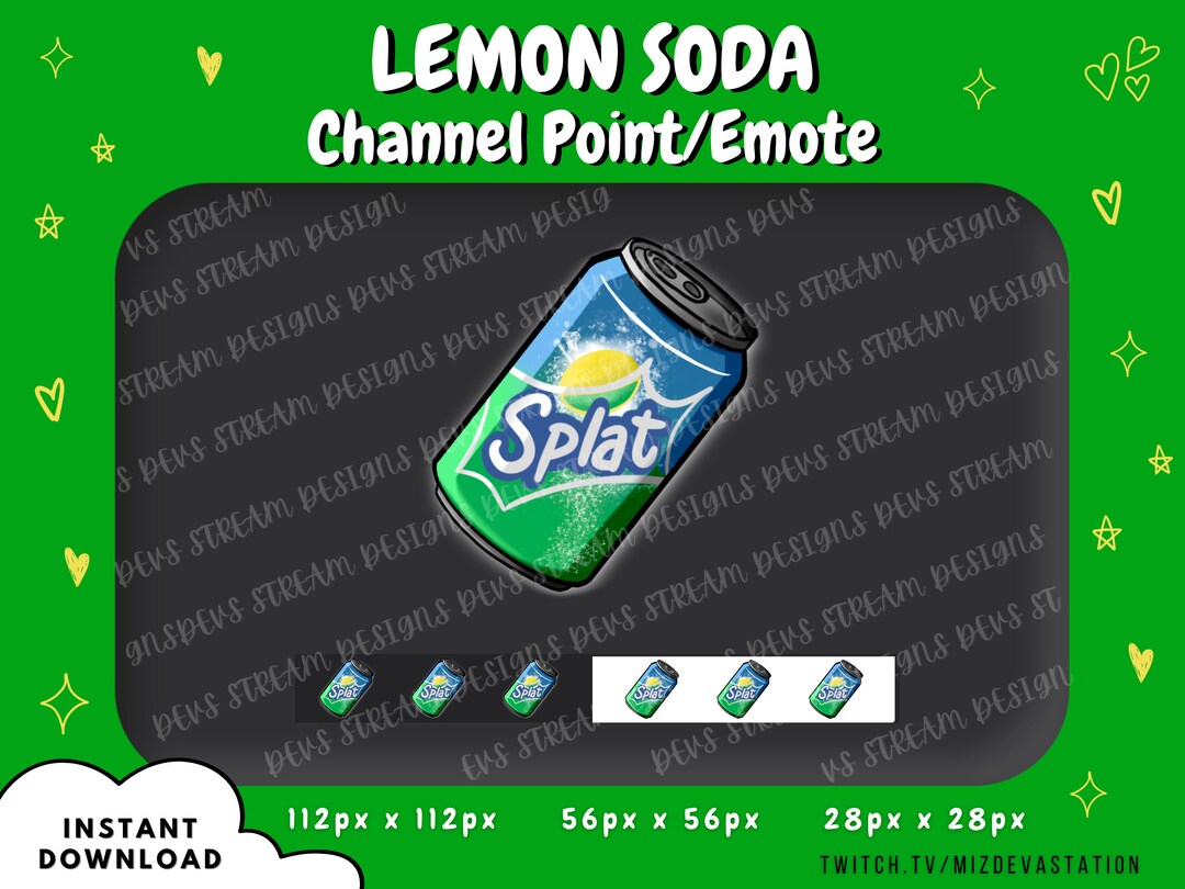 Lemon Lime Soda Pop Emote Channel Point Twitch Discord - Etsy