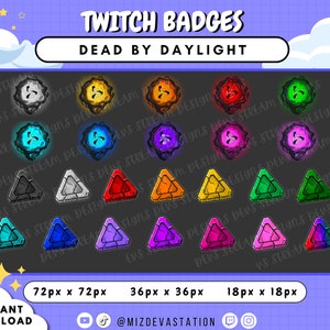 Dead by Daylight Twitch Subscriber & Bit Badges | KICK Badges | Auric ...