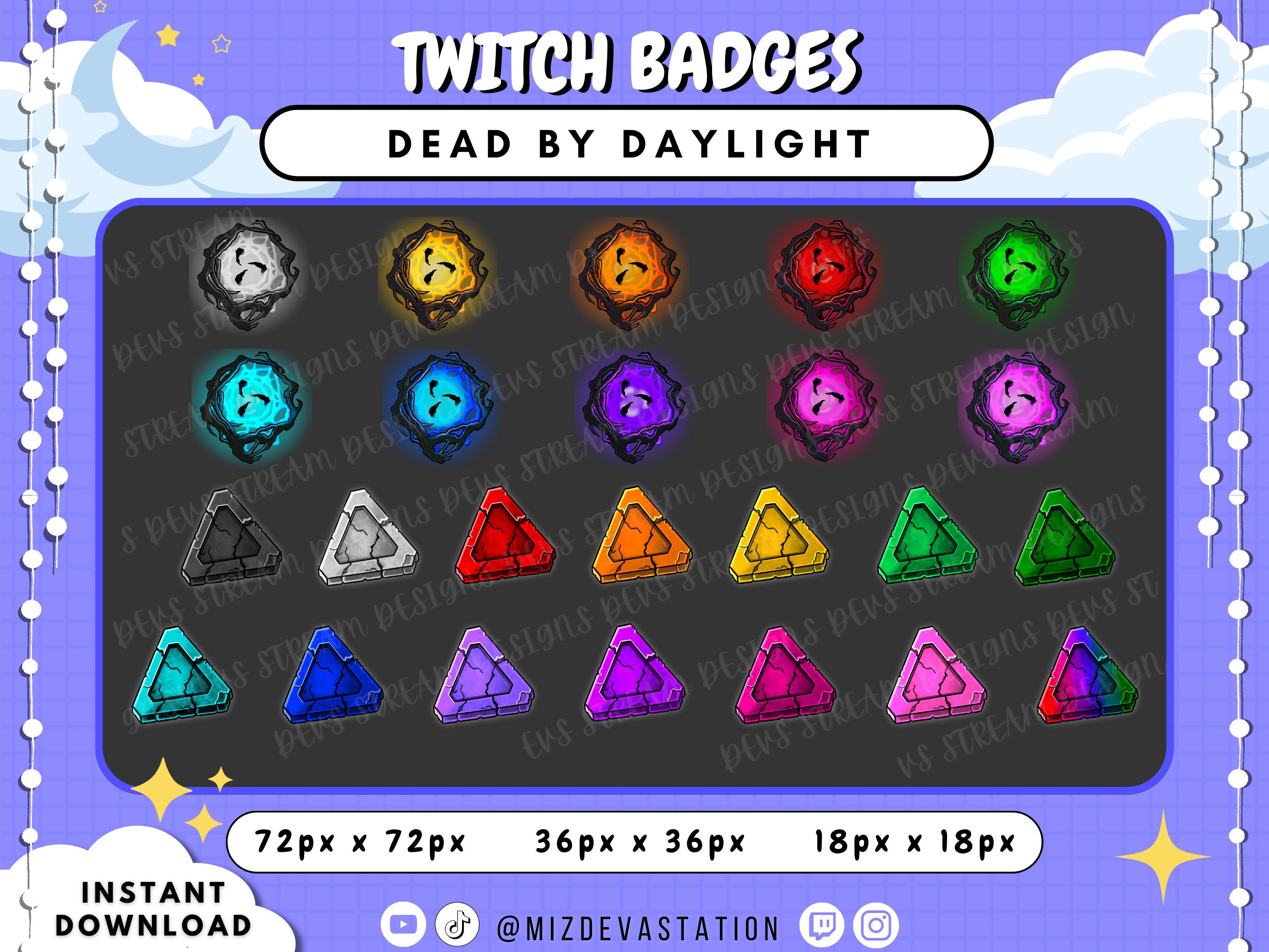 Dead by Daylight Twitch Subscriber & Bit Badges KICK Badges Auric Cell ...