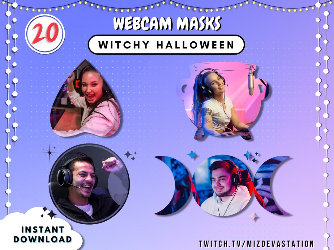 Witchy Halloween Webcam Mask Bundle: 20 Styles (digital Download) - Etsy