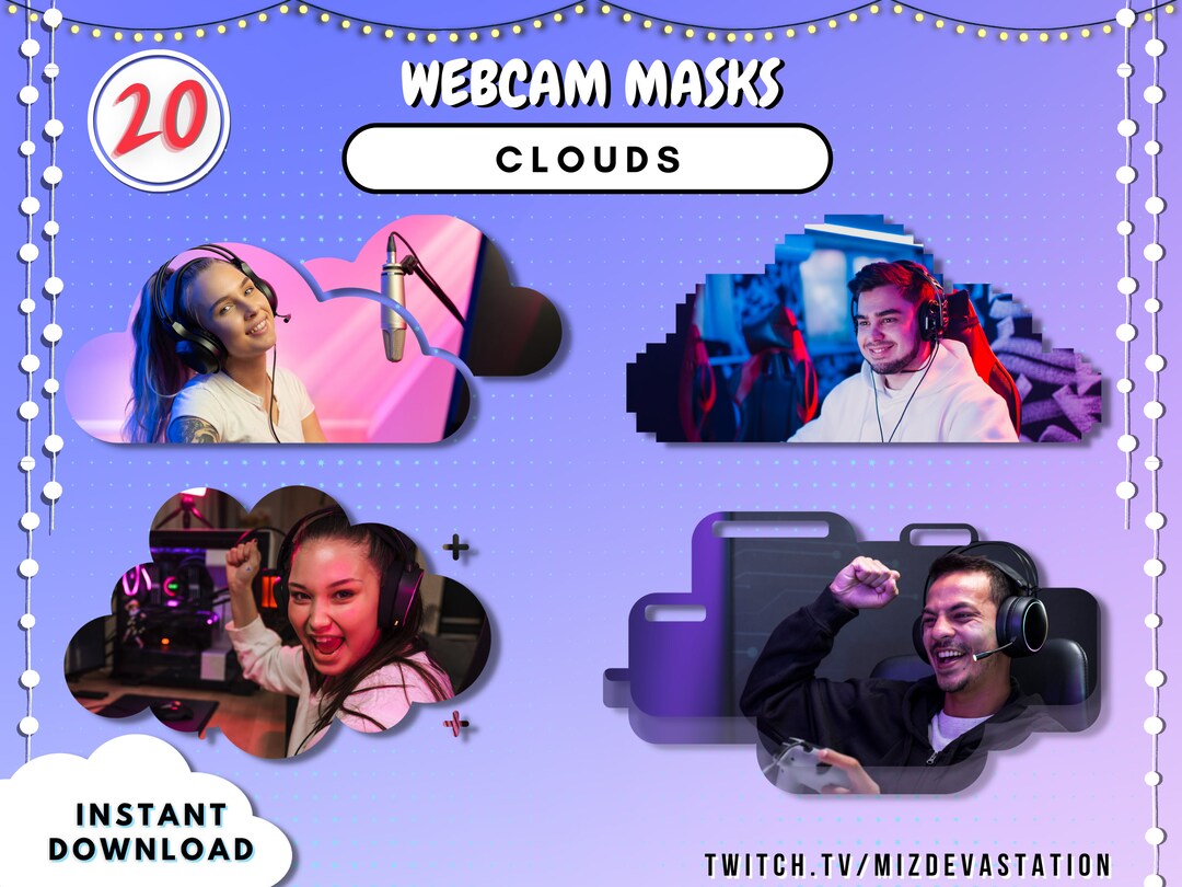 Cloud Shape Webcam Mask Bundle | 20 STYLES | Made for Streamers | OBS ...