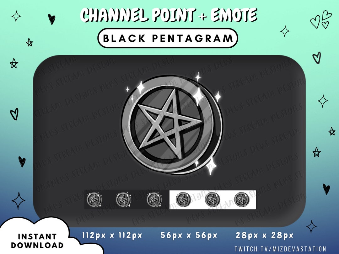 Black Pentagram Coin Channel Point | Token Emote | KICK | Twitch ...