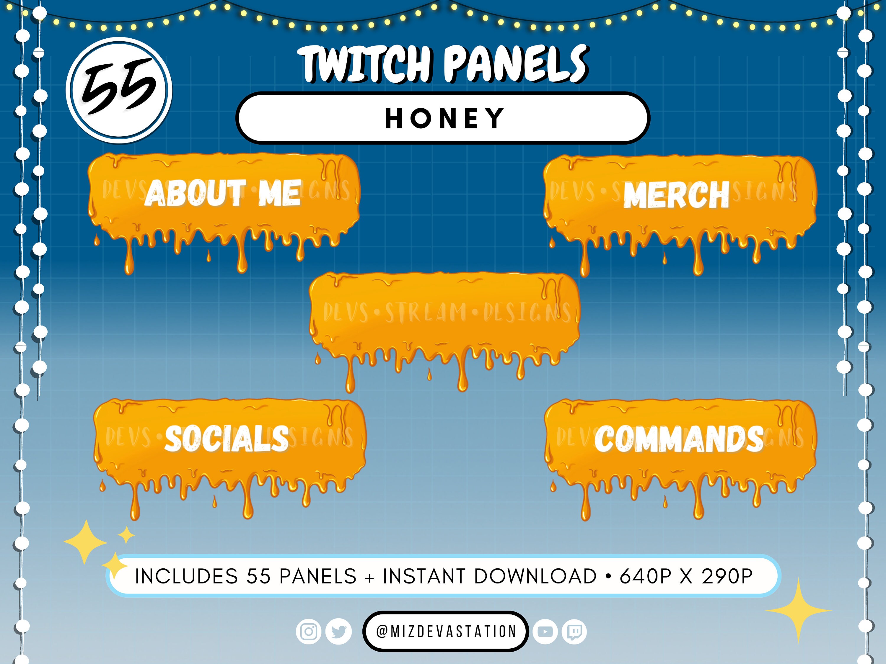 Honey Panels | Gold Slime Twitch Panels | Made for KICK + Twitch - Etsy