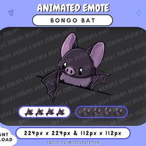 Animated Bongo Bat Emote: Kawaii Twitch/discord (GIF Download) - Etsy