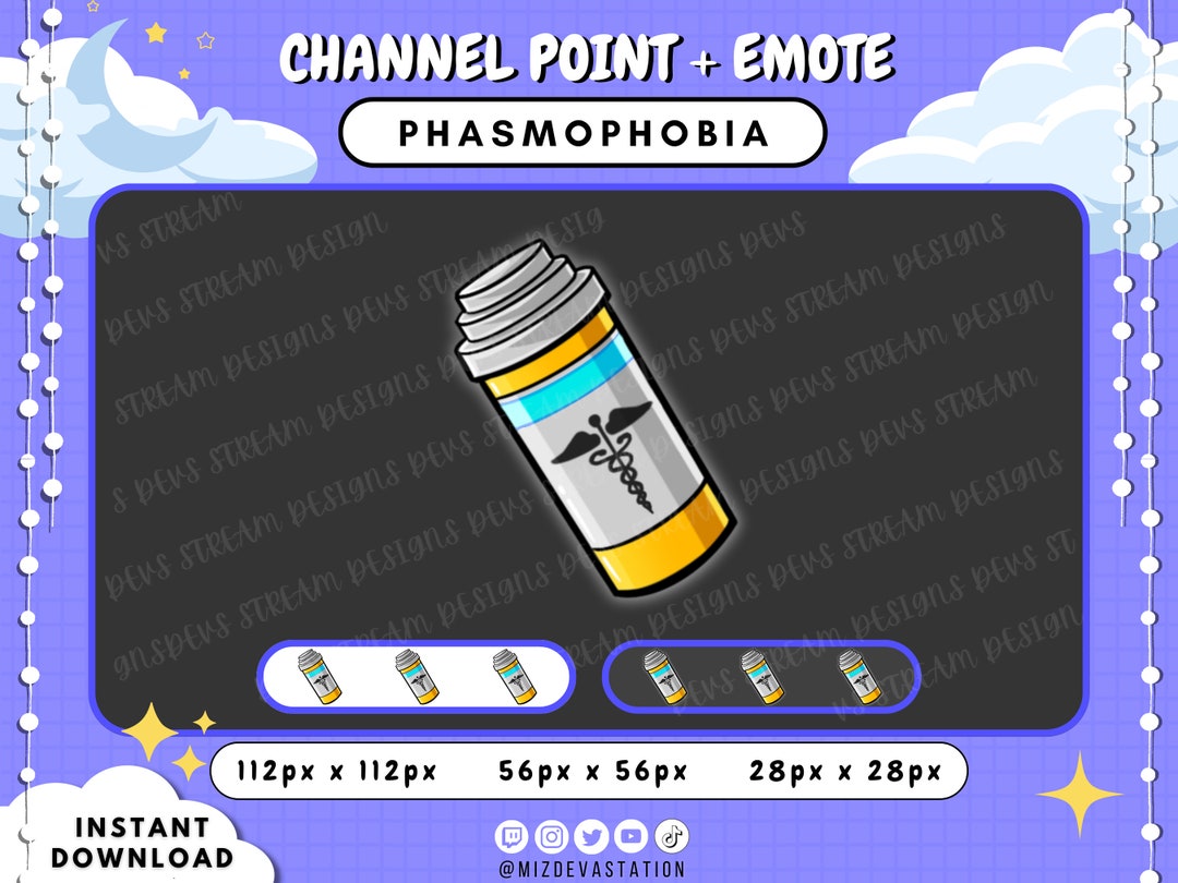 Phasmophobia Channel Point Sanity Pills Emote Twitch - Etsy