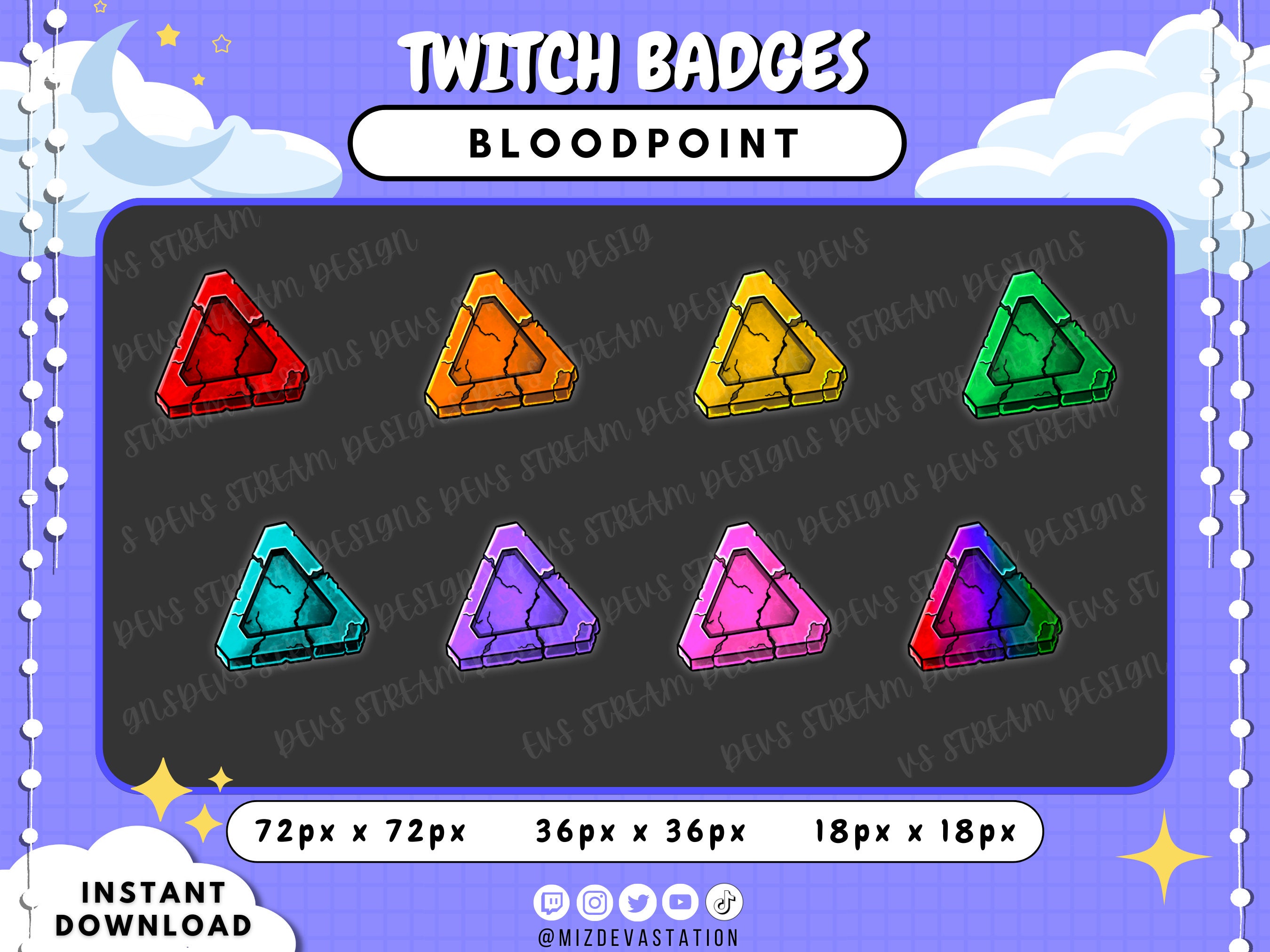 Bloodpoint Twitch Subscriber & Bit Badges KICK Badges Sub - Etsy