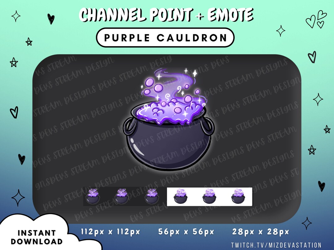 Purple Witch Cauldron Channel Point DND Emote KICK - Etsy