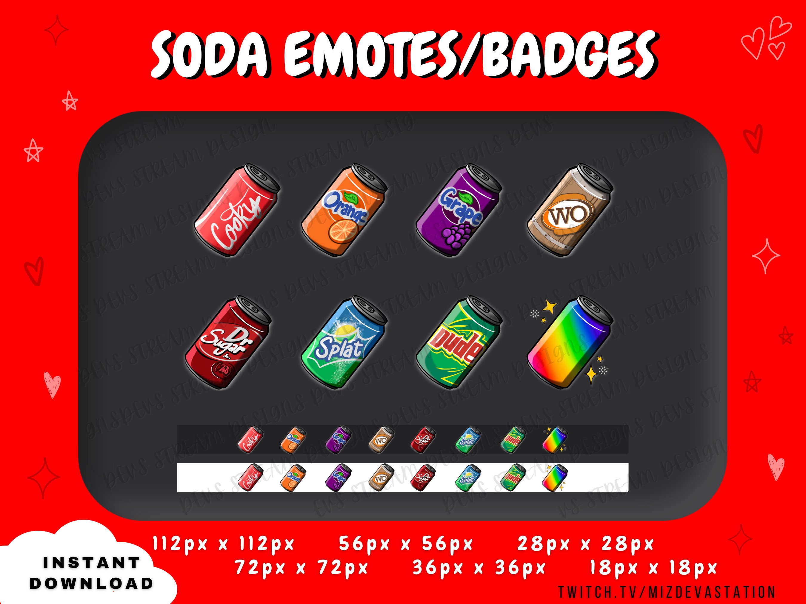 Soda Pop Twitch + KICK Emotes & Badges | Channel Points | Twitch ...
