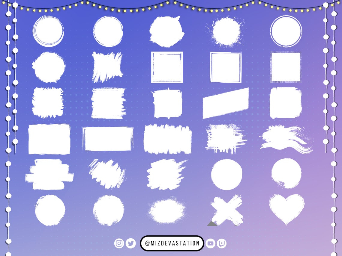 Grunge Shape Webcam Mask Big Bundle | 55 STYLES | Made for Streamers ...
