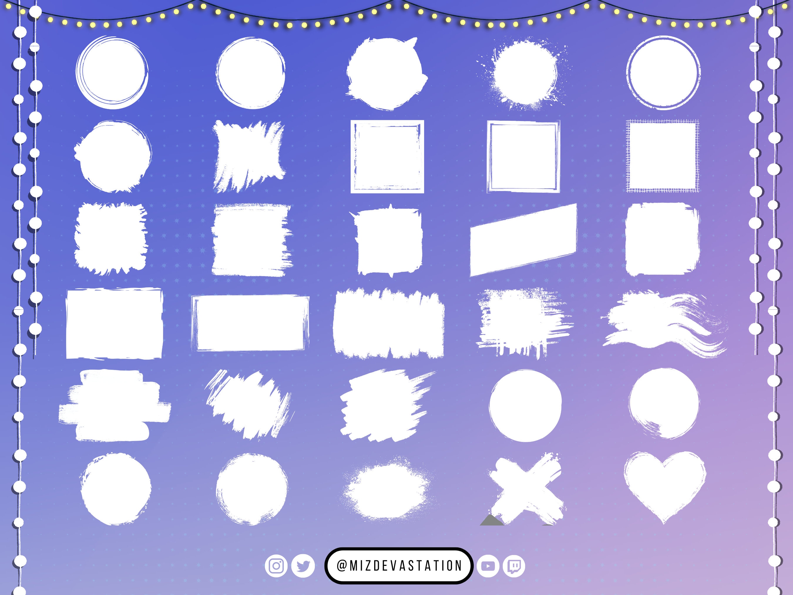 Grunge Shape Webcam Mask Big Bundle | 55 STYLES | Made for Streamers ...