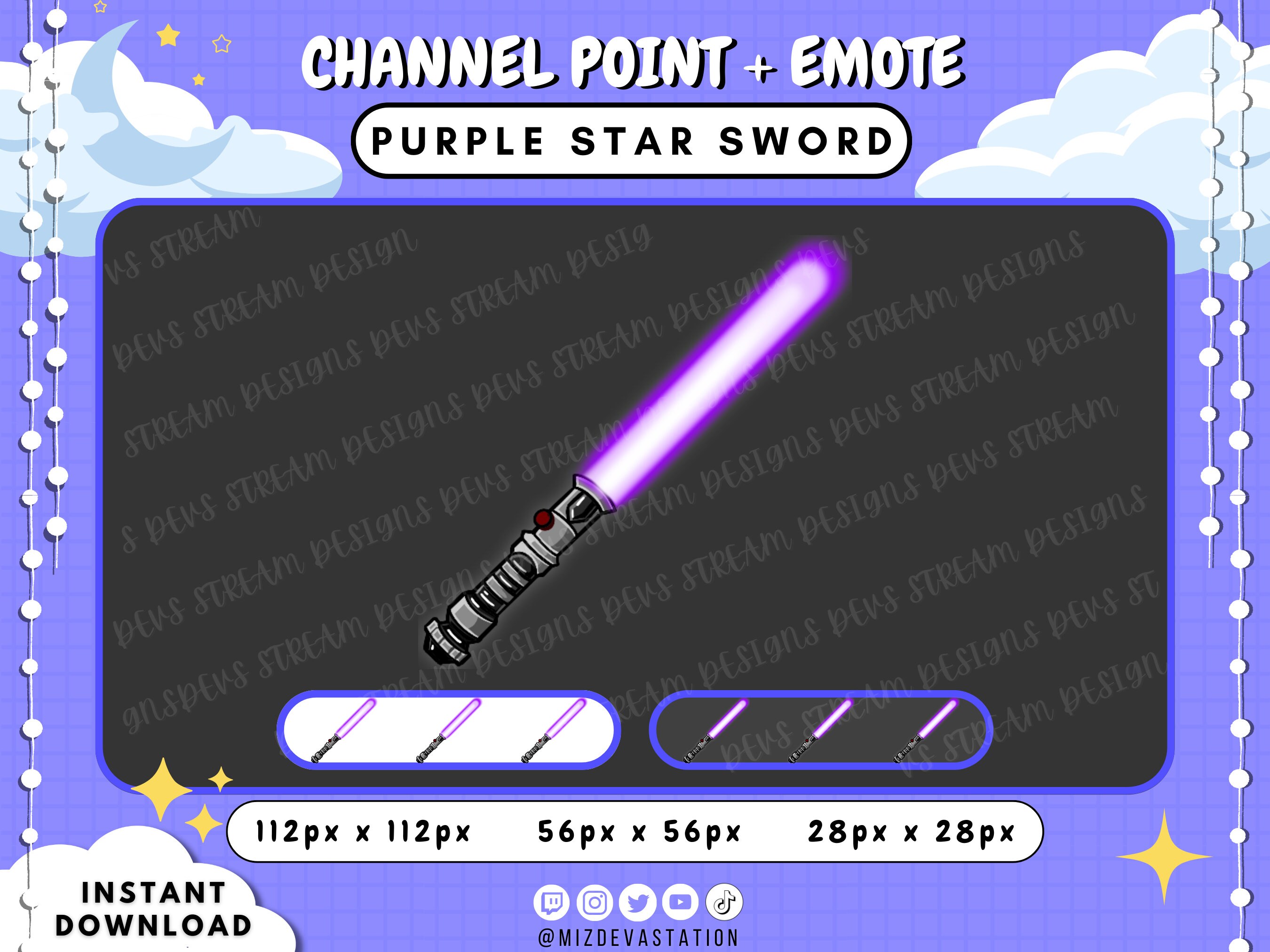 Star Sword Channel Point Purple Laser Sword Emote for Twitch - Etsy