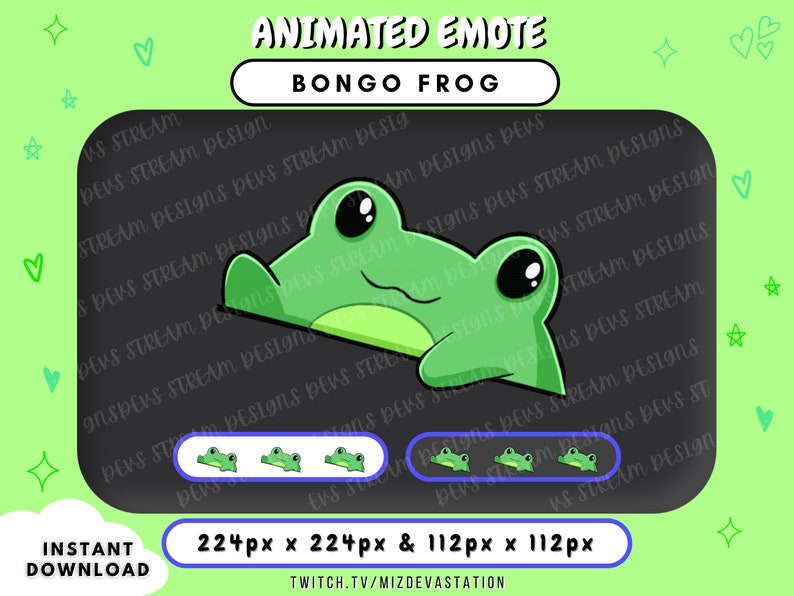 Frog Animated Bongo Emote | Kawaii Frog | Twitch | KICK | Discord Emote ...